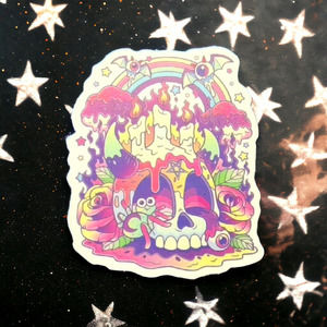 Unbranded | Design | Skull Sticker Rainbow Spooky Pastel Goth Cute ...